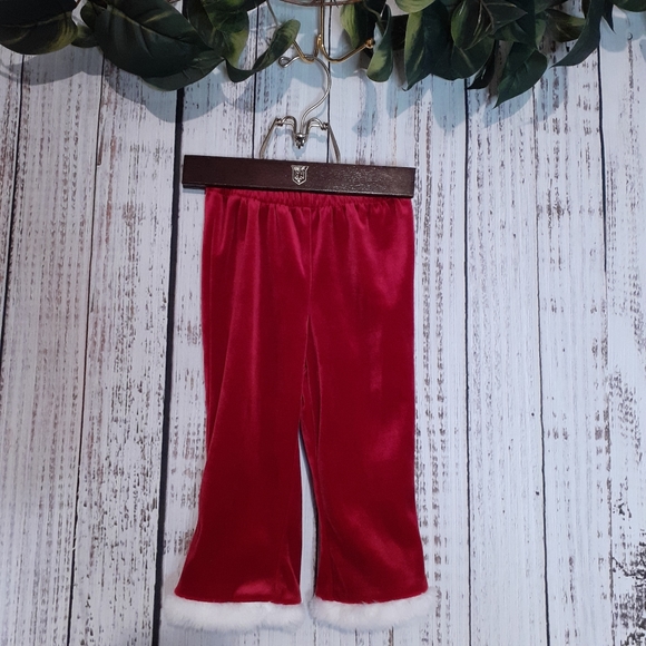 Bottoms | Winter Wonderland Jolly Santa Claus Red Velvet Flare Pants W ...